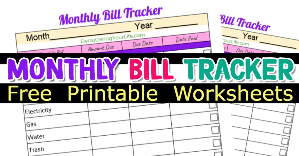 Printable Monthly Bill Organizer to Make Sure You Pay Bills on Time ...